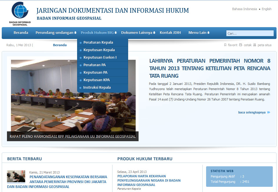 BIG Luncurkan Jaringan Dokumentasi dan Informasi Hukum (JDIH)