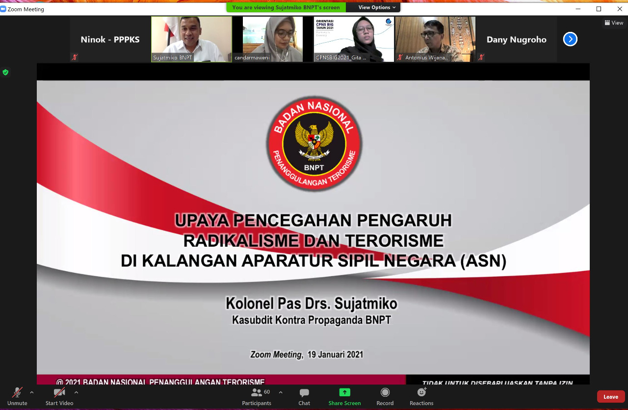 Pencegahan Radikalisme di Lingkungan CPNS BIG